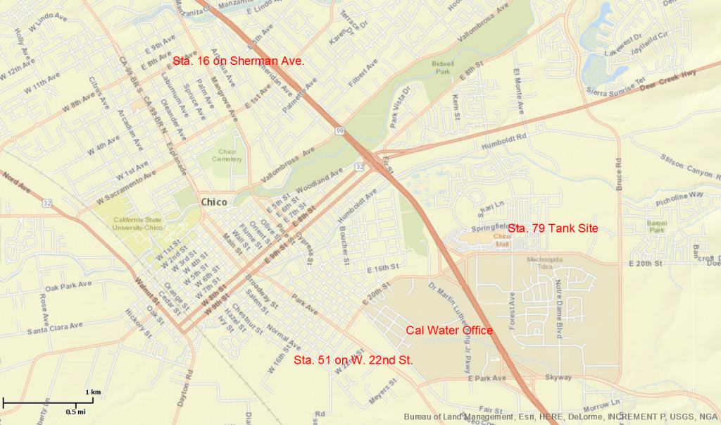Chico tour map - Cal Water