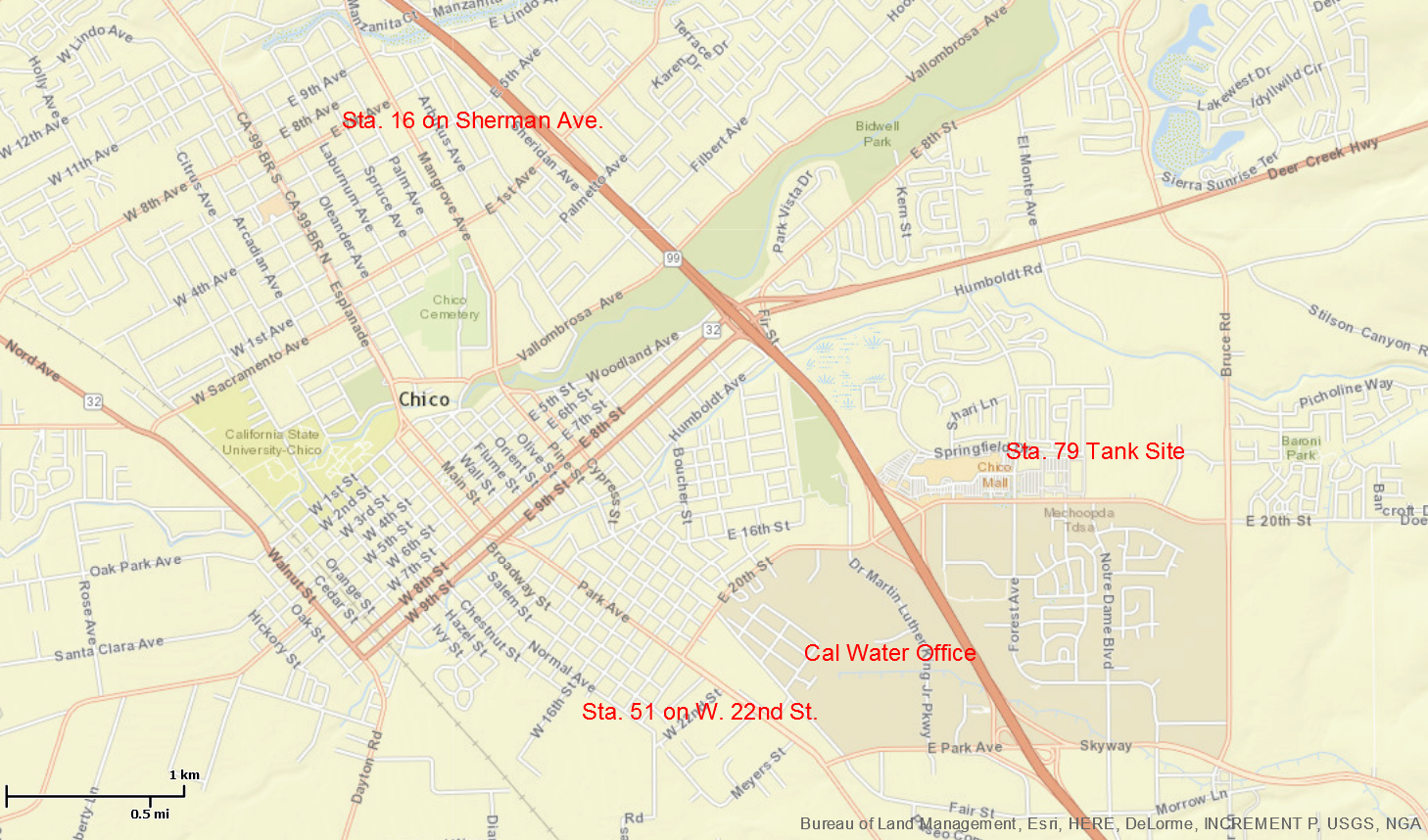 Chico tour map - Cal Water