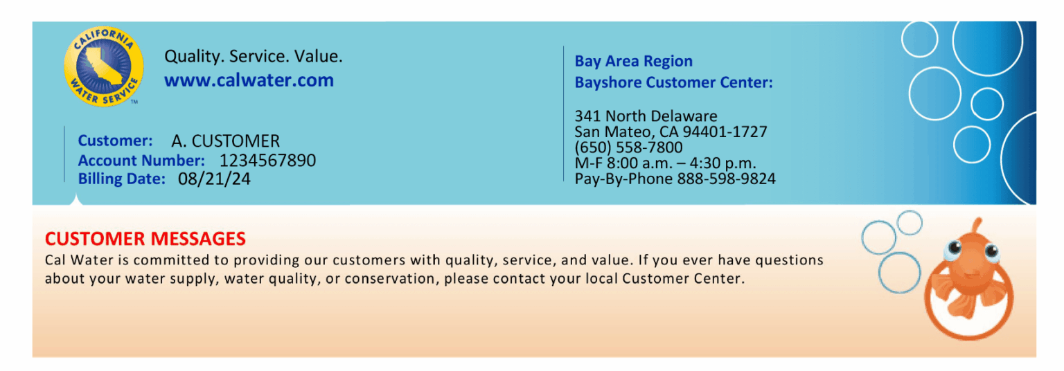 Water Bill Details - Cal Water